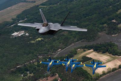 F-22 Raptor makes historic flight with Blue Angels | Vandenberg ...