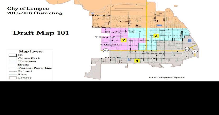Lompoc council, community get first look at district election maps ...