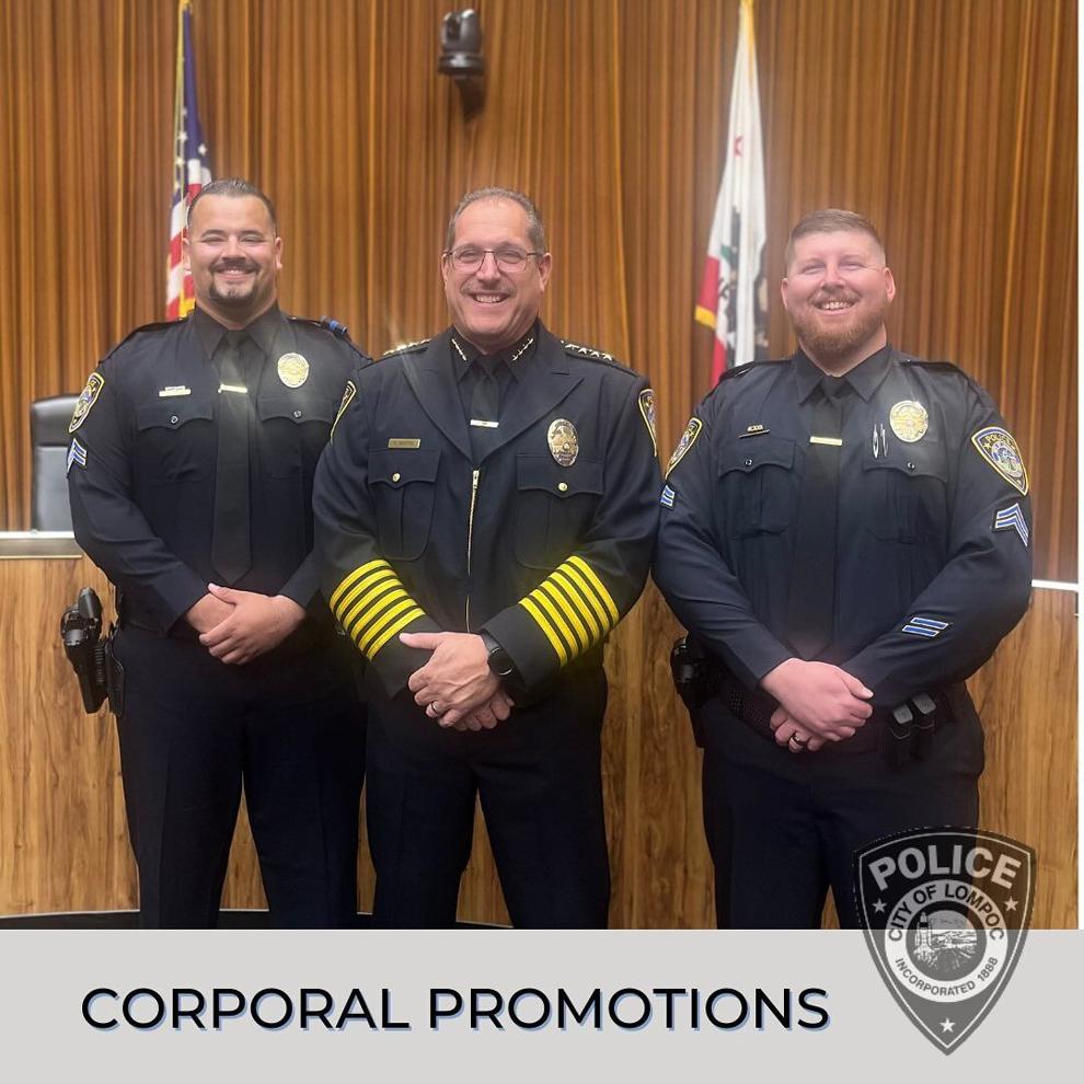 Two Lompoc Police officers receive promotion to corporal | Crime and ...