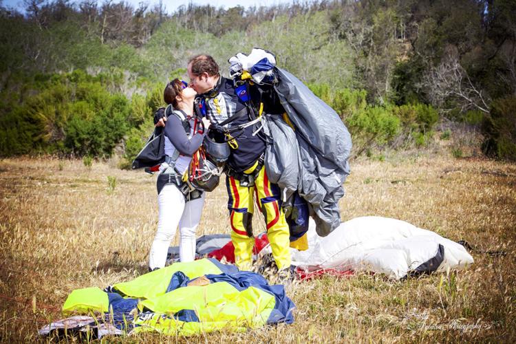 Couple ties the knot high above Lompoc during skydive wedding | Local ...