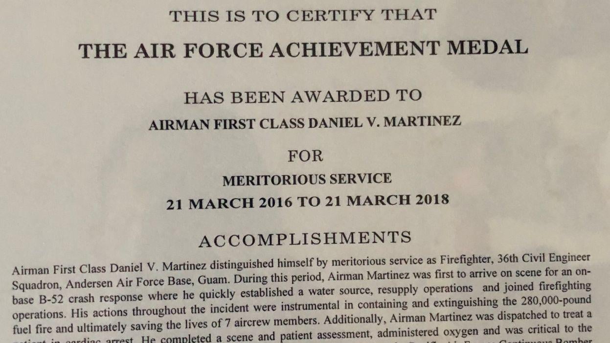 medal citation examples