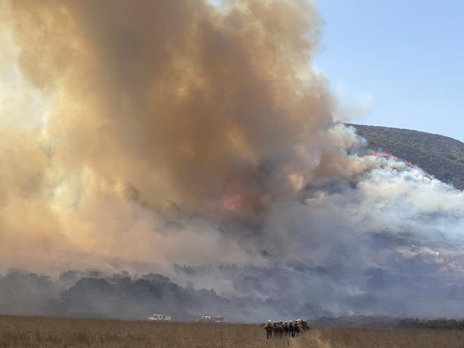 Firefighters battle Hwy 1 vegetation fire on Vandenberg AFB; 60 acres ...