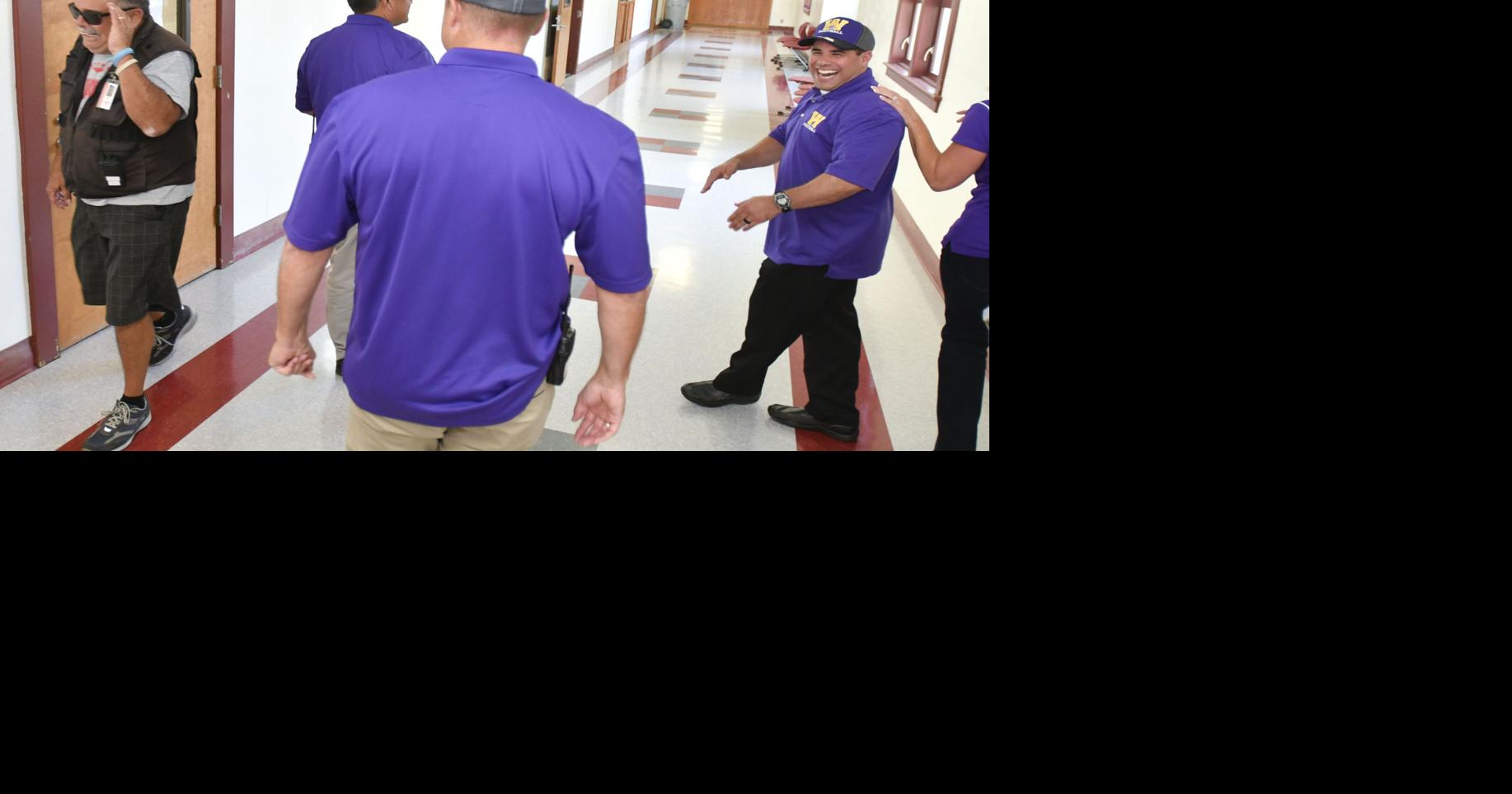 Santa Maria principal dons purple and gold after wager with Righetti ...