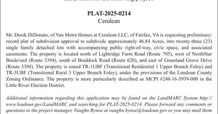 Loudoun County Building & Development Cerulean 091825 | Public Notices ...