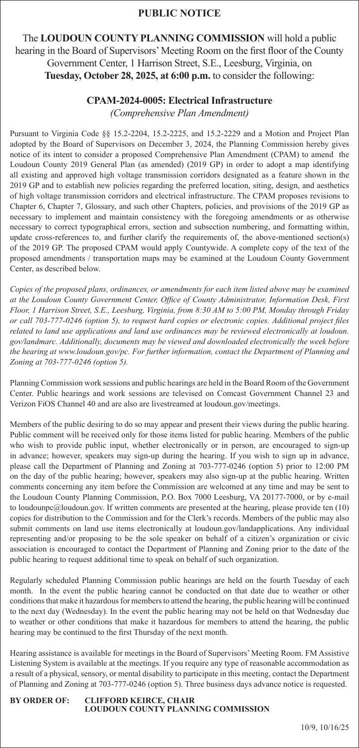 Loudoun County Planning Commission Public Hearing 100925 | Public ...