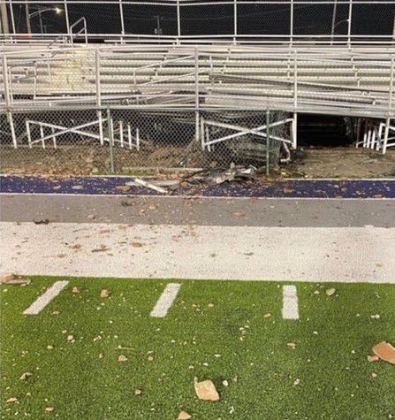 Closed until further notice: Bleacher damage from Ames Field car ...