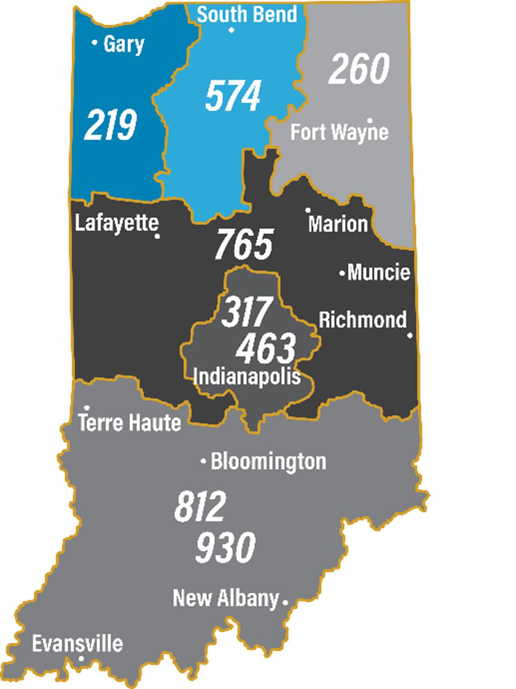 In 219 and 574 residences, local calls will require area code starting ...