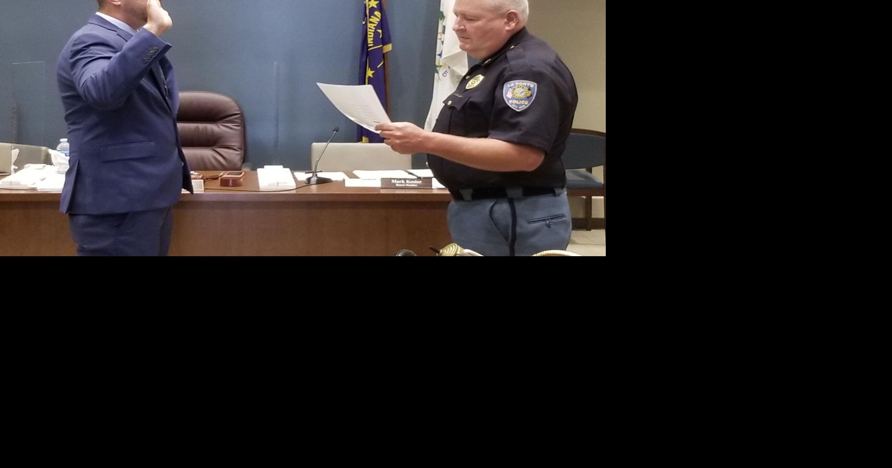 Atkinson sworn in as new La Porte Police officer | Local News ...