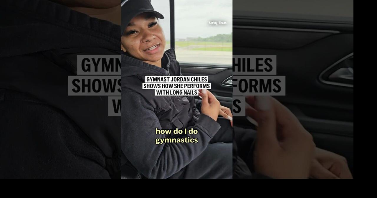 Gymnast Jordan Chiles shows how she performs with long nails | Ap Video ...