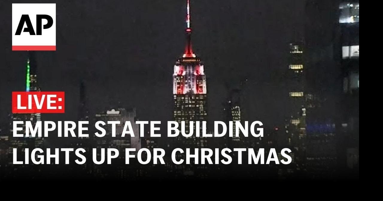 LIVE: Empire State Building lights up for Christmas | Ap Video ...