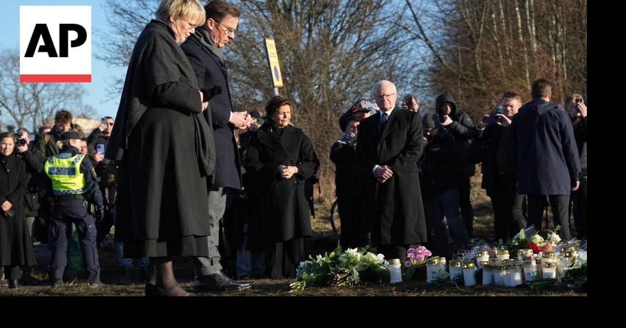 Swedish royals and officials lay wreaths at scene of shooting | Ap ...