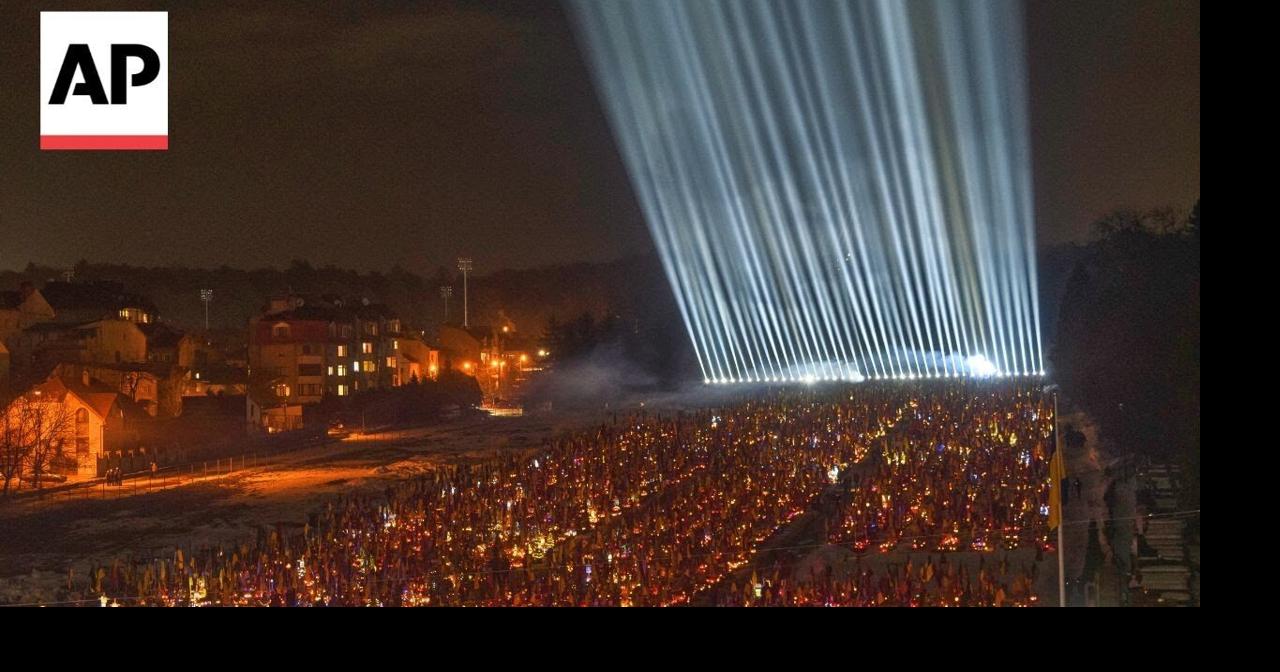Beams of light honor Ukraine’s fallen defenders on Russian invasion ...