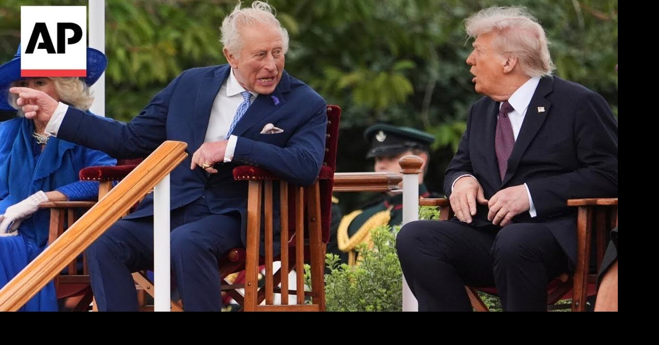 Trumps watches military parade with King Charles III at Windsor Castle ...