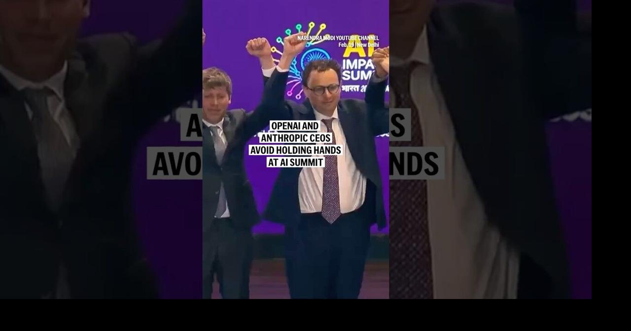 OpenAI and Anthropic CEOs avoid holding hands at AI summit | Ap Video ...