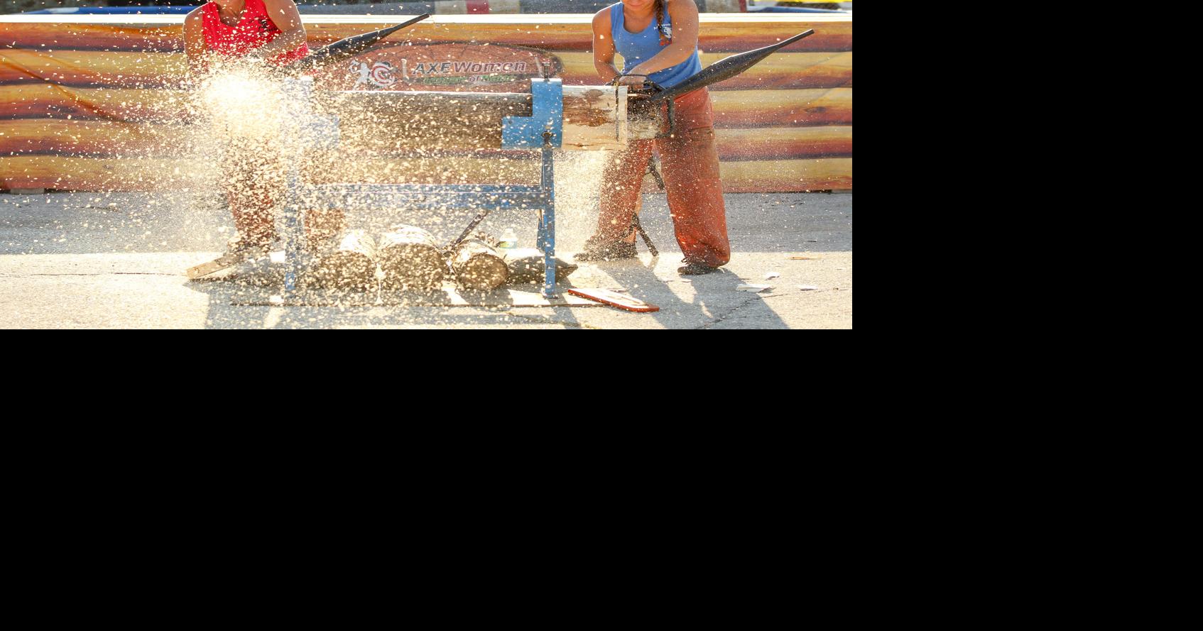 Lumberjill thrills: Axe Women Loggers of Maine showing off skills at ...