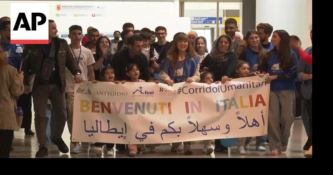 More than 80 Syrian refugees arrive in Rome from Beirut | Ap Video ...