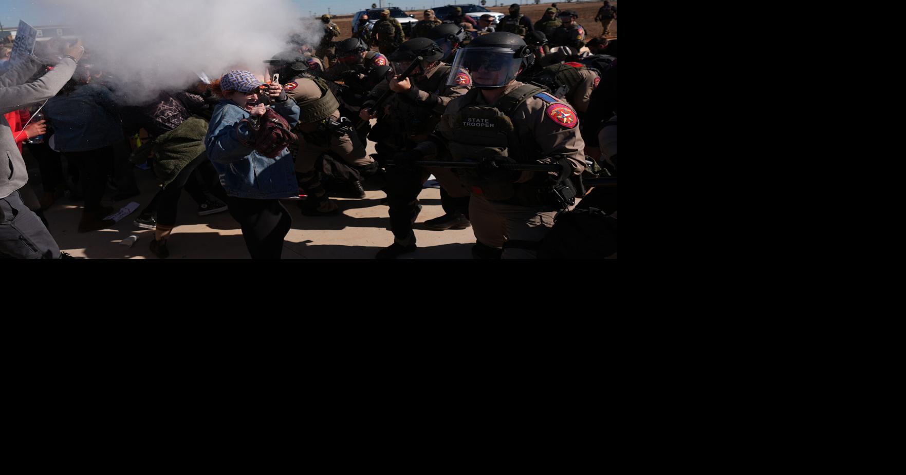 Police deploy chemical irritants at protesters gathered outside Texas ...