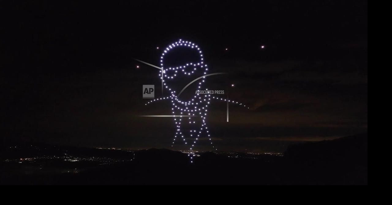 200 drones outline the form of Pope Francis atop Spain's iconic ...