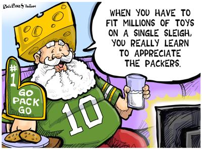 Santa really appreciates Packers in winning You Toon caption
