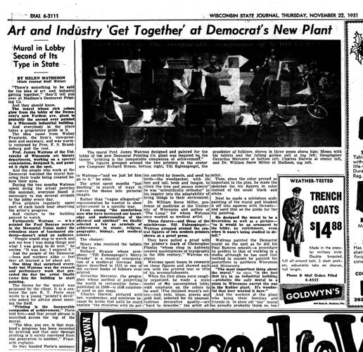 Huge James Watrous mural moved from original Webcrafters home to Chazen ...