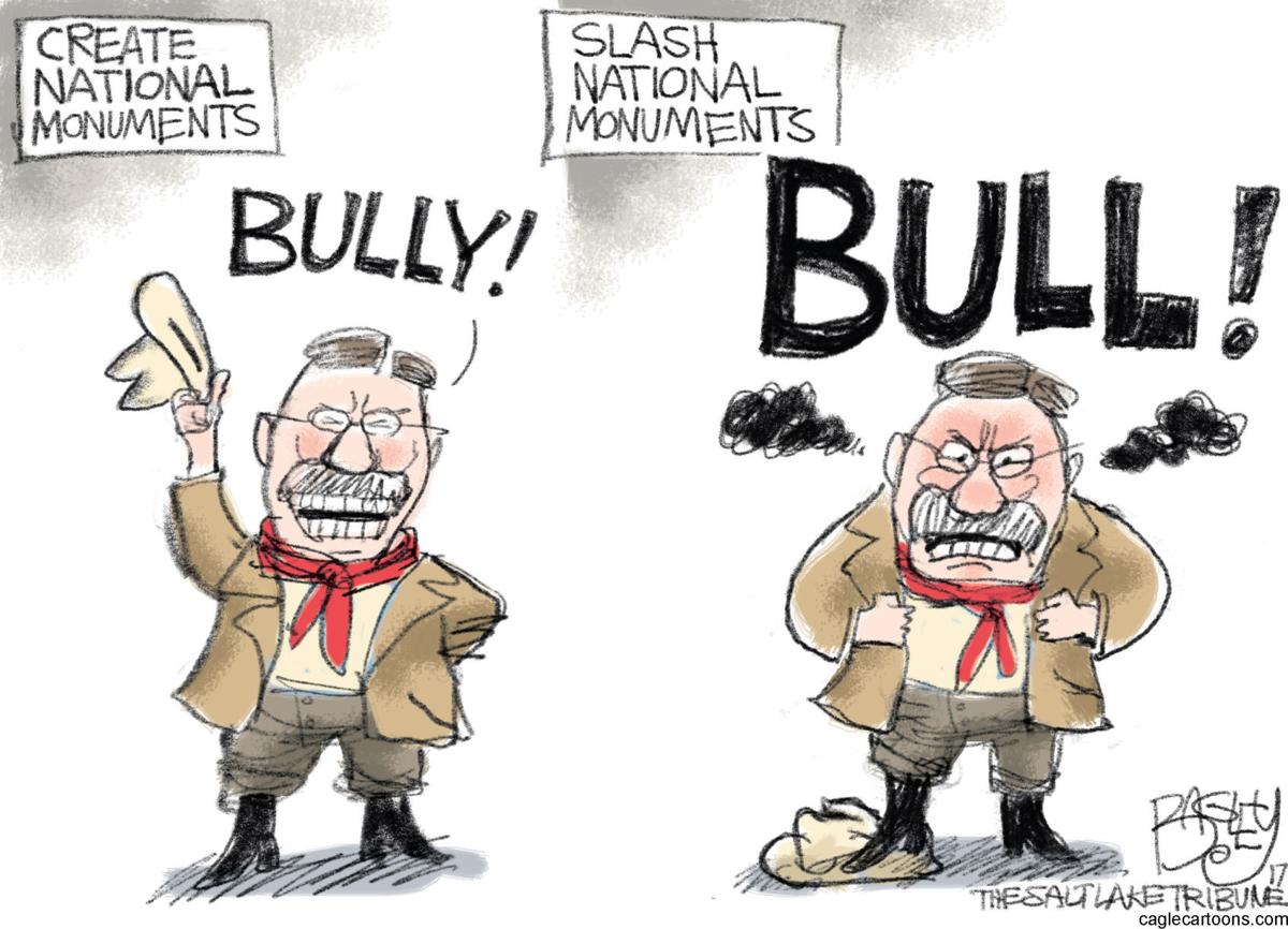 Teddy Roosevelt says 'Bull!' to slashing Utah monuments, in Pat Bagley ...