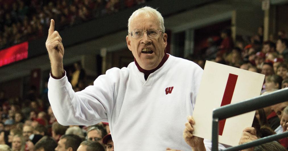 Longtime Badger fan cheering loud and proud