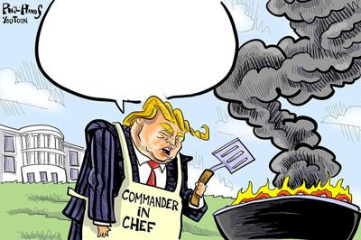 President Trump fires up the barbecue in this week's contest