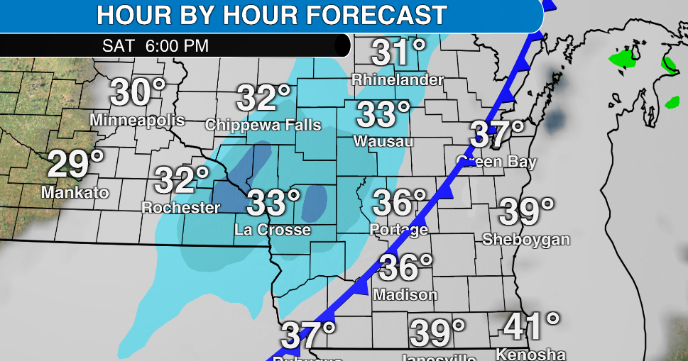 Rain, snow, and plunging temps in Wisconsin this weekend