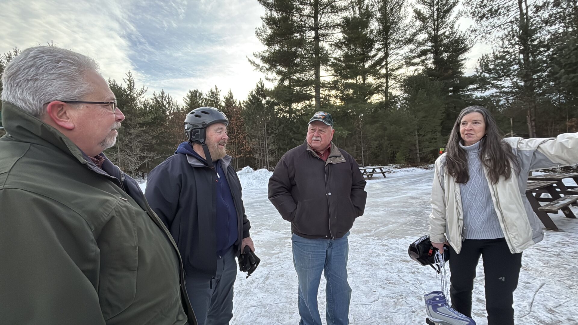 Ice skating through the woods of Boulder Junction