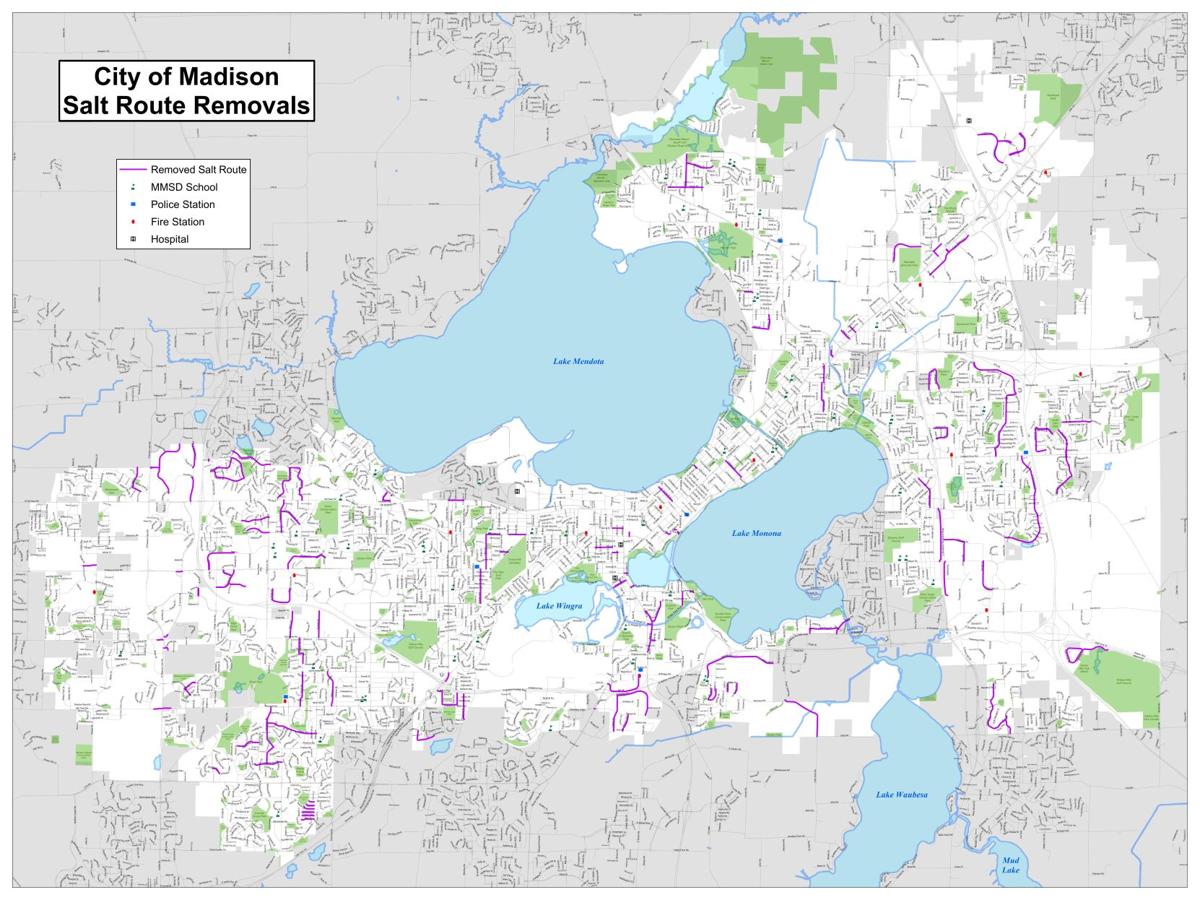 Here's a map of streets Madison will no longer salt
