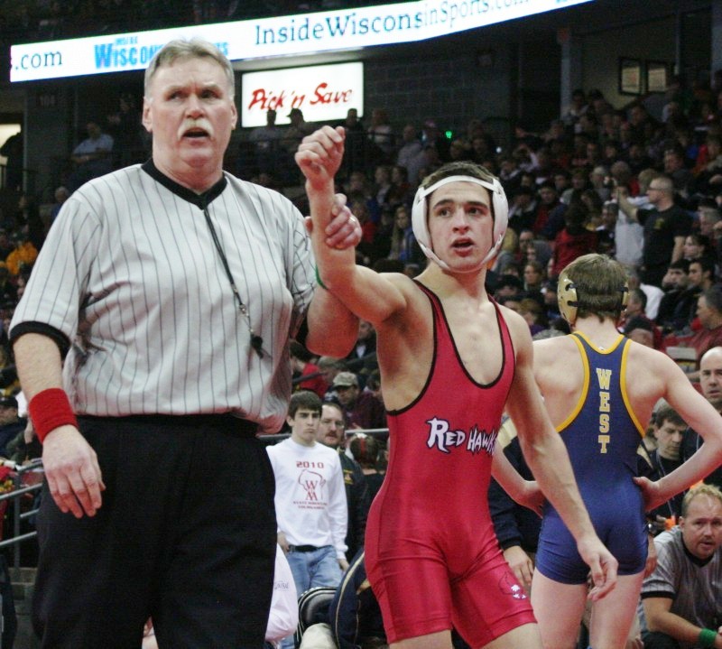 WIAA wrestling: Milton's Wells sticks around this time