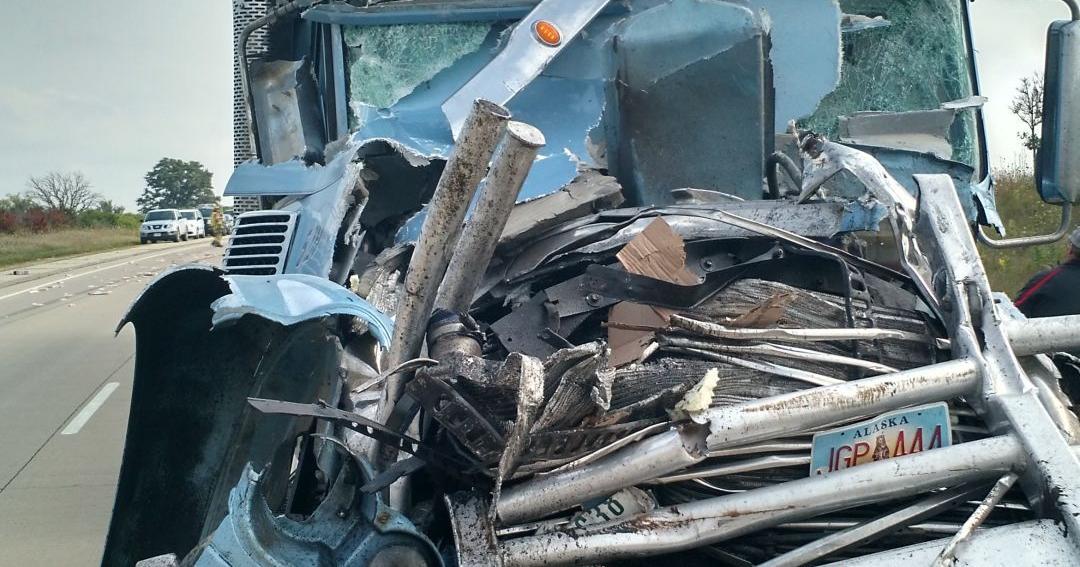 Cheese spread over Highway 151 after 2 semis collide