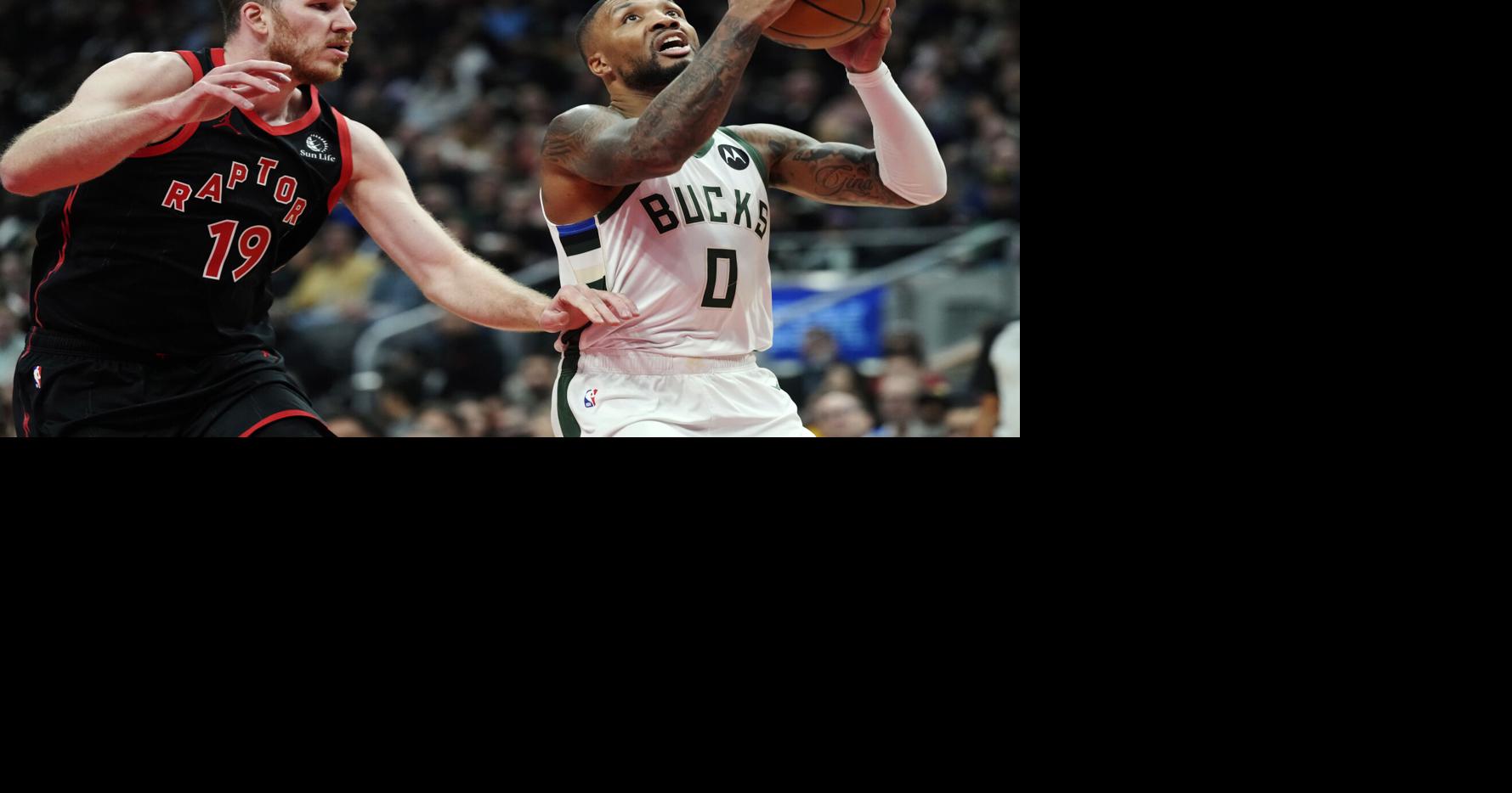 Damian Lillard leads Giannis-less Bucks over Raptors