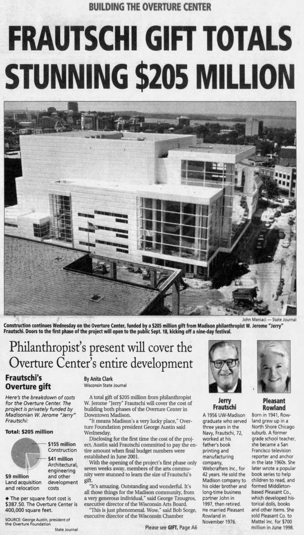 Looking back at Frautschi’s $205 million gift to the arts