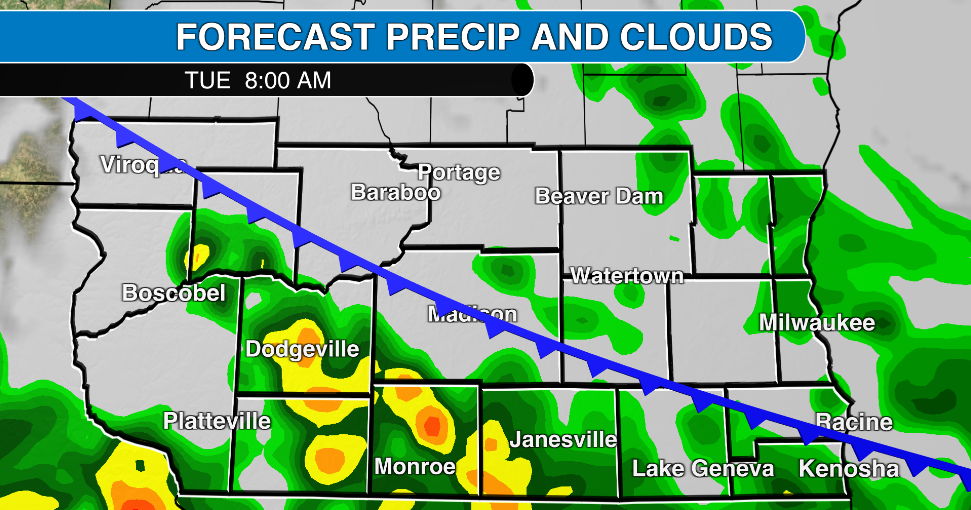 Rain chance returns to southern Wisconsin Monday
