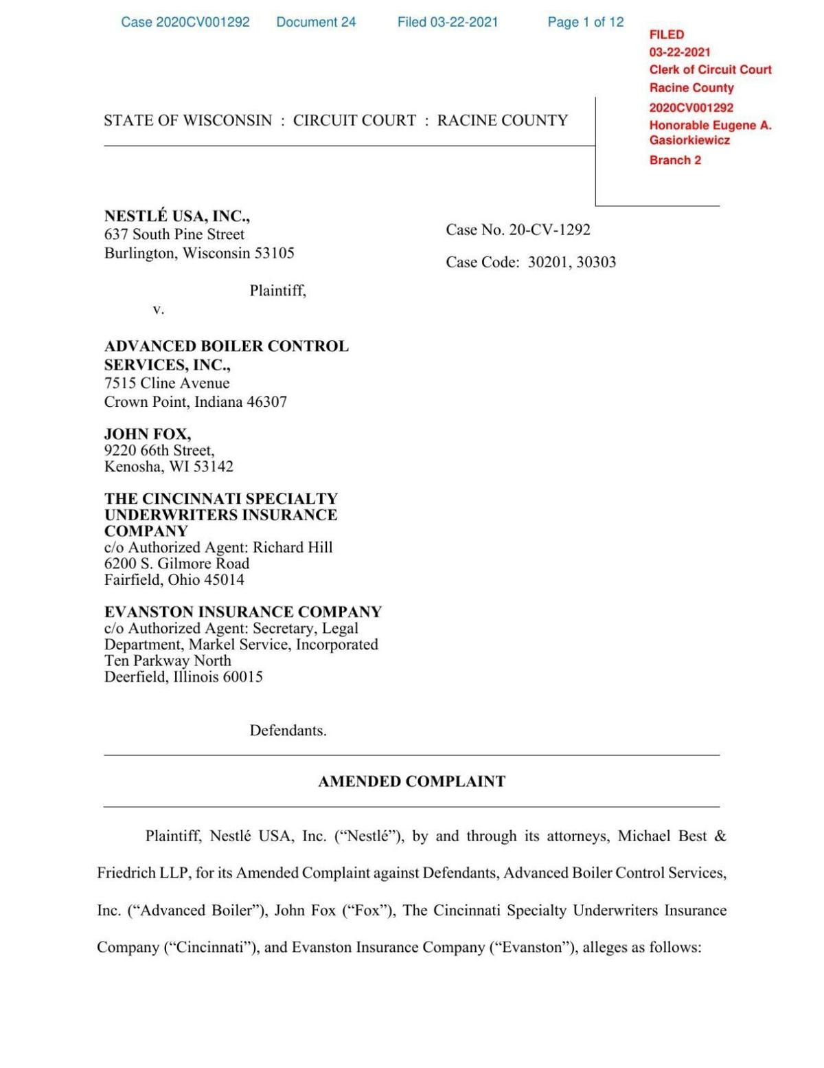 Trial set in Nestlé lawsuit against contractor company blames for ...