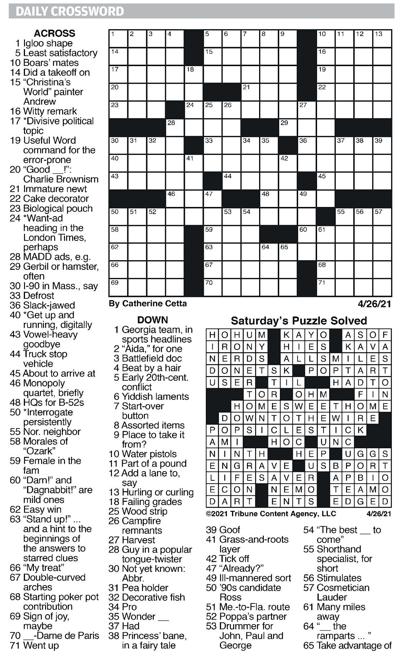 Where are today’s State Journal puzzles? Find them here