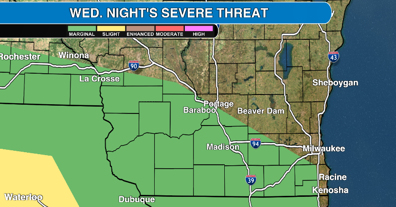 Chance of severe storms Wednesday and Thursday in Wisconsin