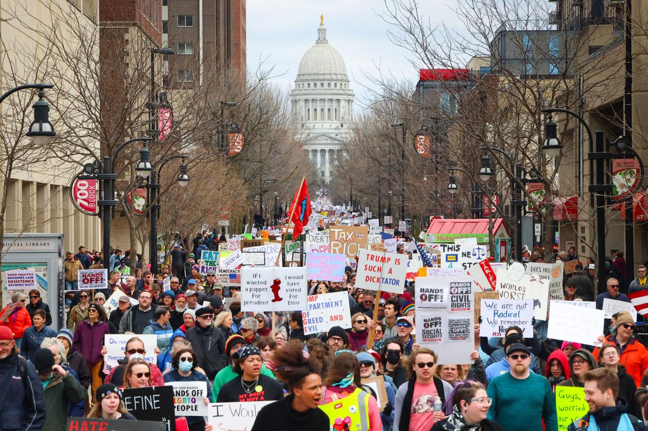 Trump protest draws huge crowd to Downtown Madison