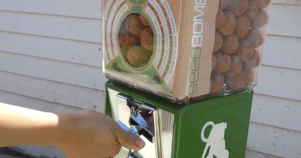 New vending machines dispense a seed ball that is easy to grow