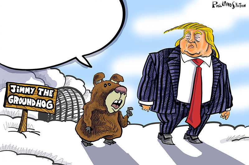 President Trump sees his shadow in this week's caption contest