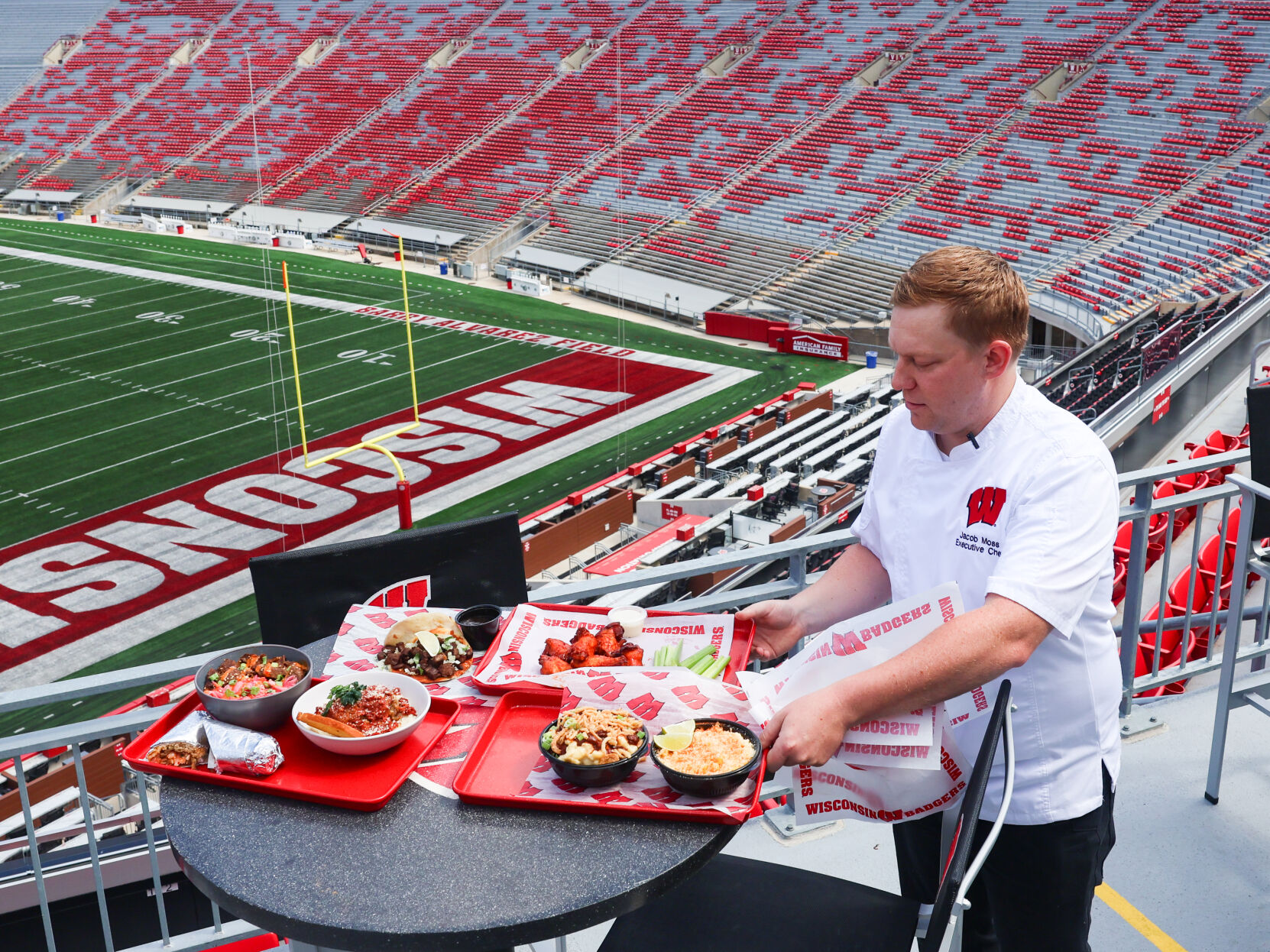 Taste-testing the smoked hot dogs at Camp Randall Stadium
