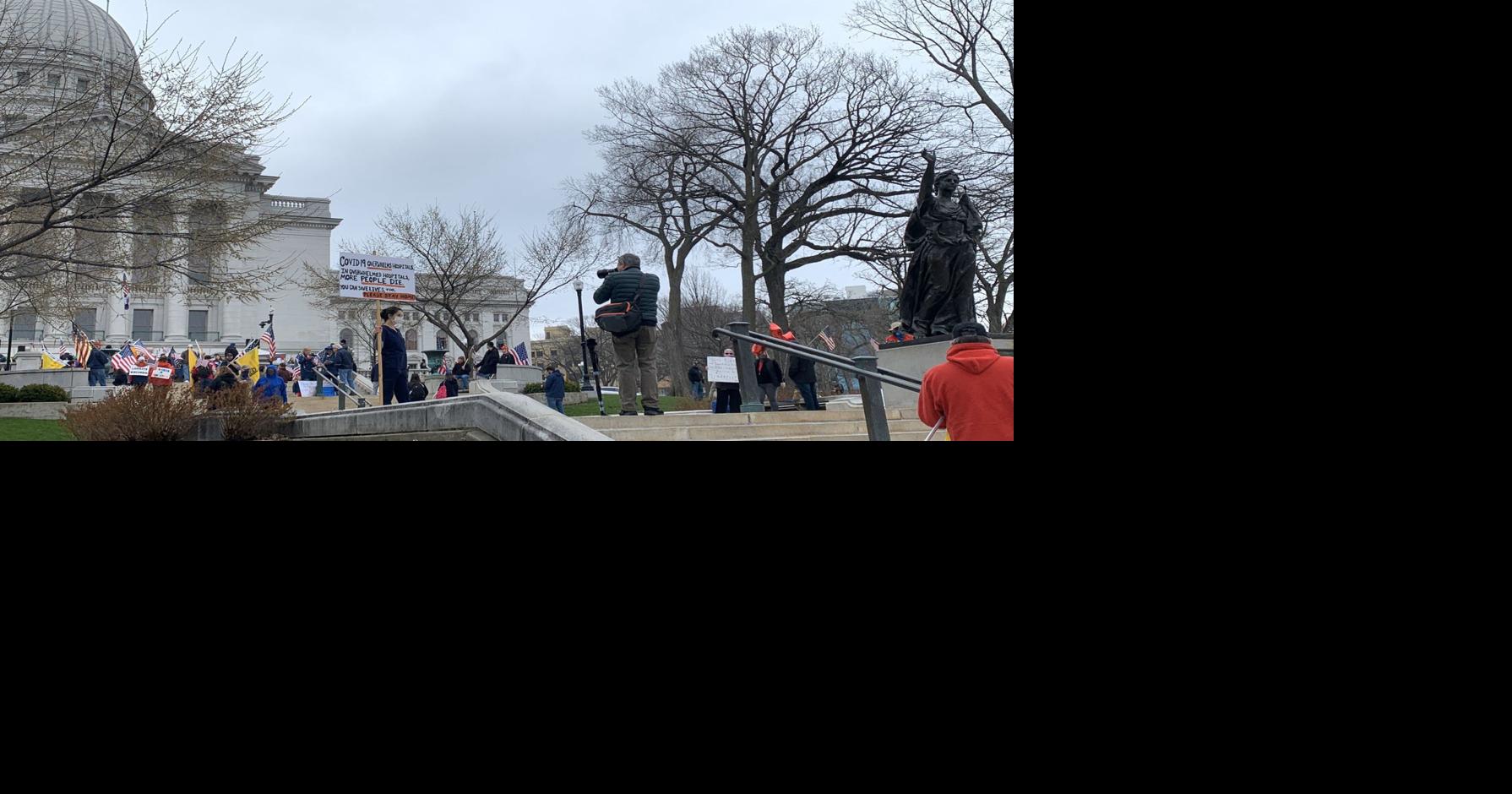 Reopen Wisconsin rally draws crowd to Capitol Friday in violation of ...