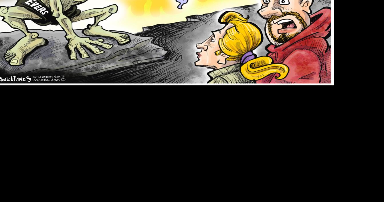 Tony Evers is obsessed with precious veto in Hands cartoon