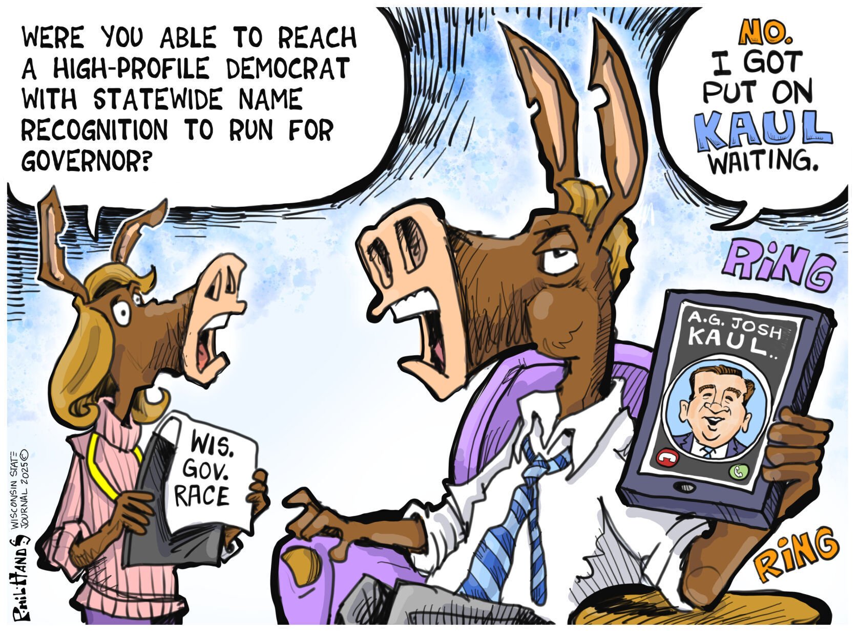 Chimpanzees mourn Jane Goodall in Phil Hands’ cartoon