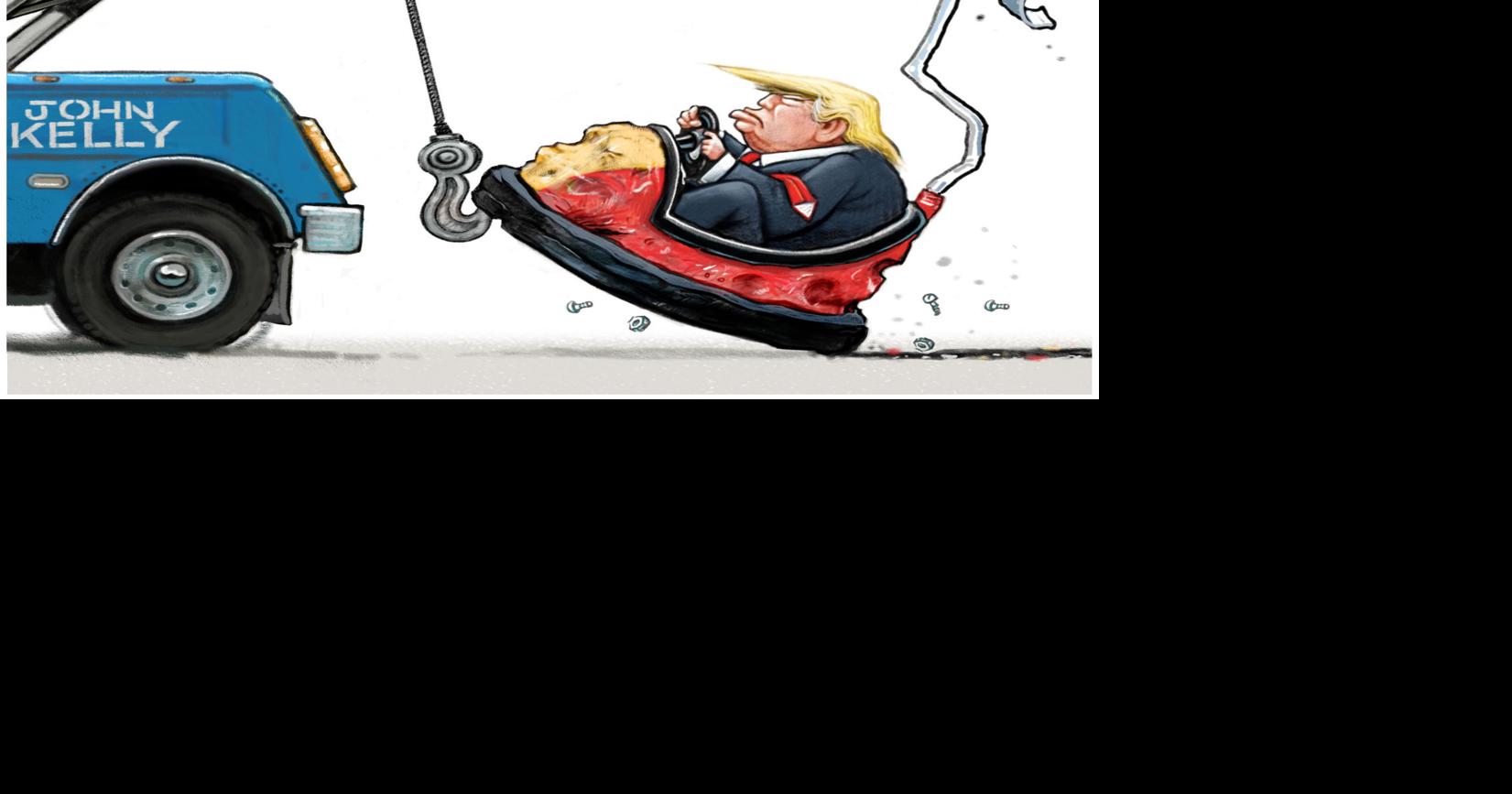 The Trumper car gets a lift, in Steve Sack's latest political cartoon