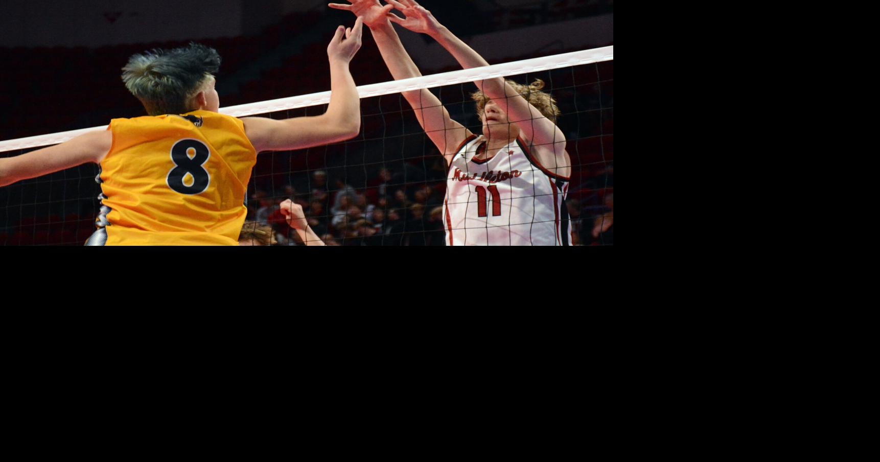 Scene from Thursday's state boys volleyball semifinals between ...