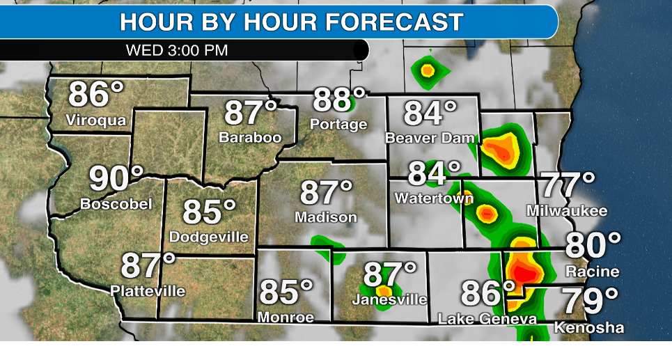 Showers & storms in southern Wisconsin Wednesday & Thursday