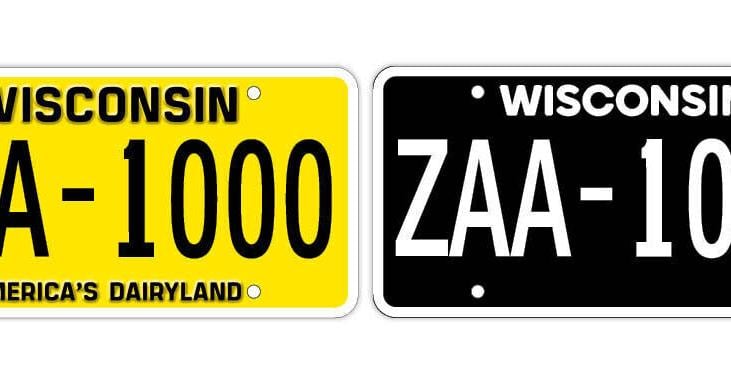 See Wisconsin's all-black and butter-yellow license plates