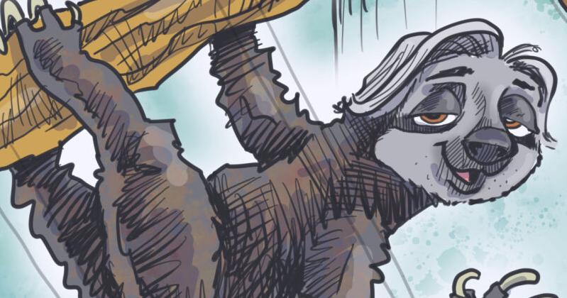 Sloth put in charge of approving data centers in cartoon
